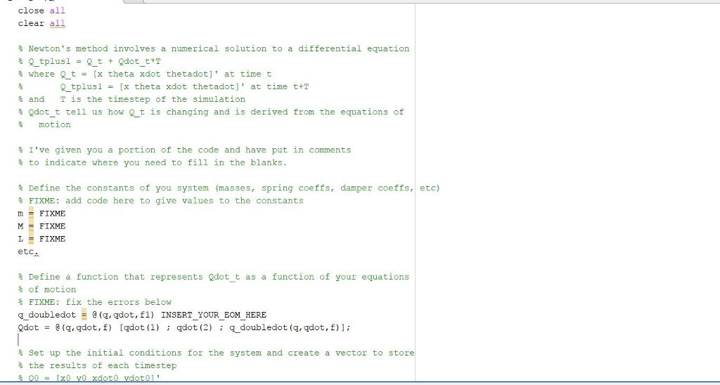 Solved Problem 5 Simulating Dynamical Systems In Matlab