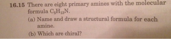 1. Draw a structural formula for each amine. (a) | Chegg.com
