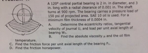 A 120 degree central partial bearing Is 2 in. in | Chegg.com