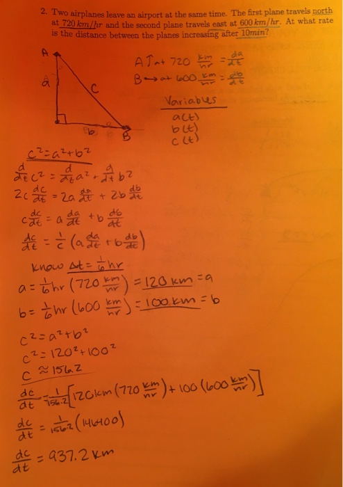 Solved Two airplanes leave an airport at the same time. The | Chegg.com
