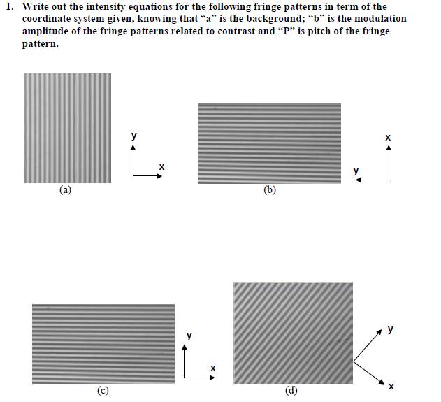 Write out the intensity equations for the following | Chegg.com