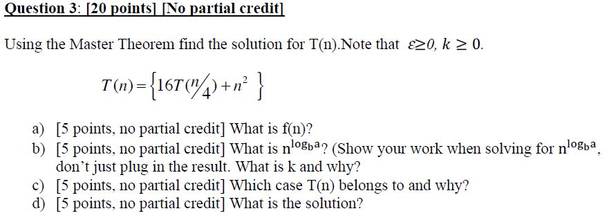 Solved Question 3 20 points] INo partial credit] Using the | Chegg.com
