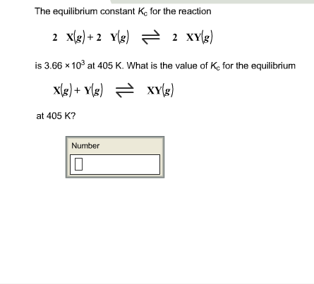 Solved The equilibrium constant kc for the reaction 2x + 2y | Chegg.com