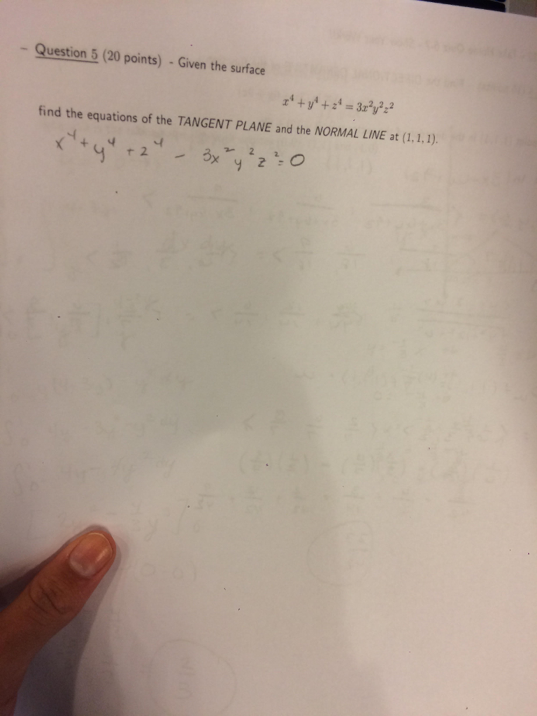 Solved Given the surfaces, find the equations of the tangent | Chegg.com