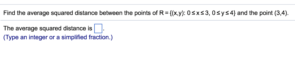 Solved Find the average squared distance between the points | Chegg.com