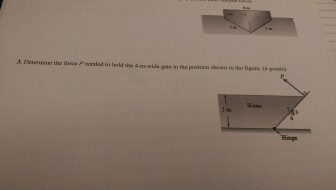 Solved Determine the force P needed to hold the 4-m-wide | Chegg.com