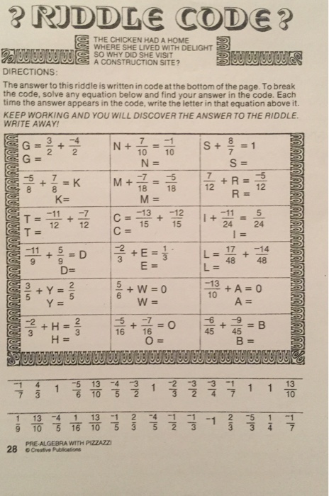Solved The answer to this riddle is written in code at the | Chegg.com