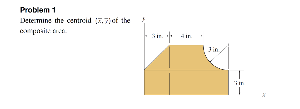 Solved Determine the centroid (x bar, y bar) of the | Chegg.com