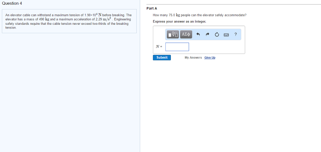 Solved An elevator cable can withstand a maximum tension of | Chegg.com