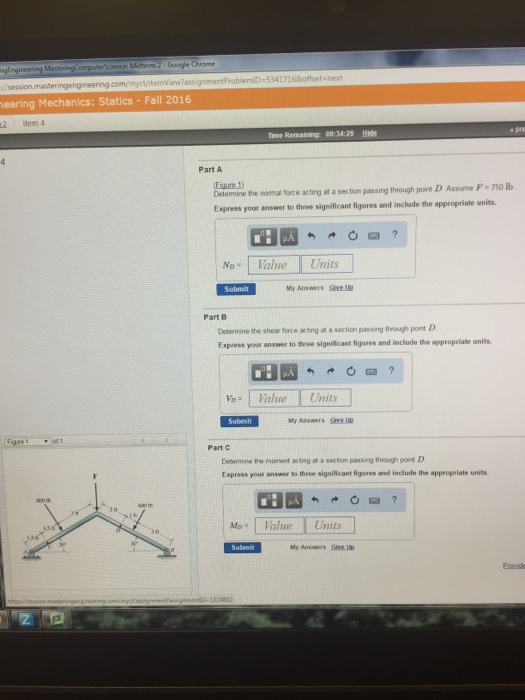 Solved Determine the normal force acting at a section | Chegg.com