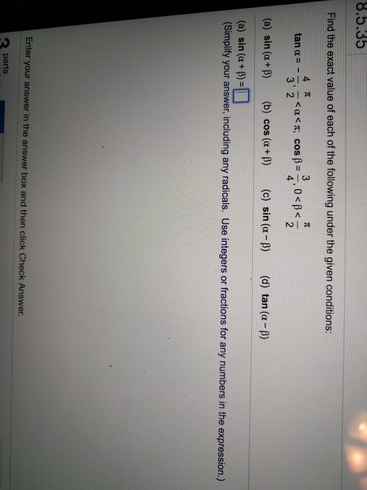 Solved Find the exact value of each of the following under | Chegg.com