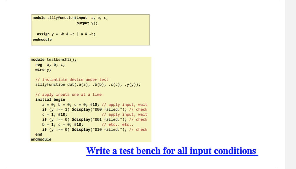 Solved Module Sillyfunction Input A B C Output Y 
