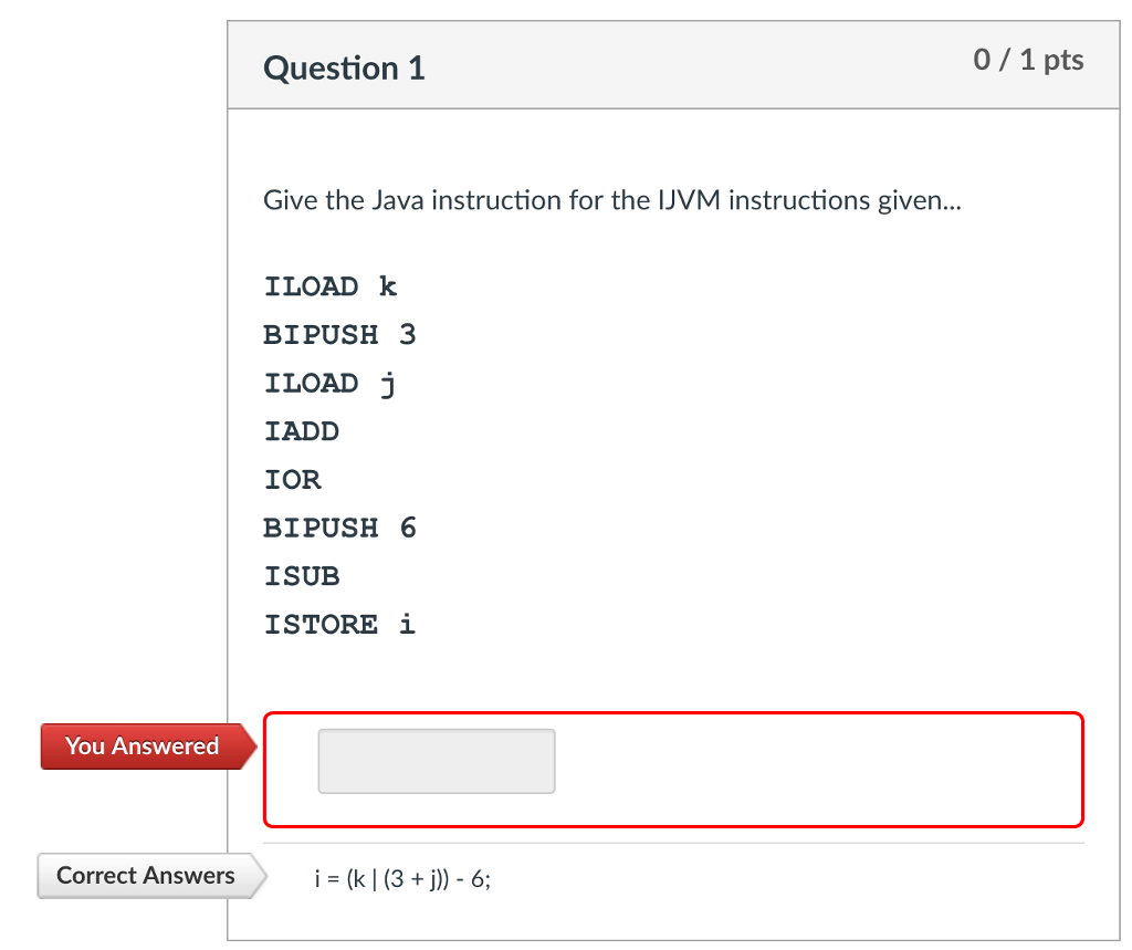 Solved Question 1 0/1 pts Give the Java instruction for the | Chegg.com