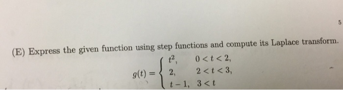 Solved Express The Given Function Using Step Functions And 0054