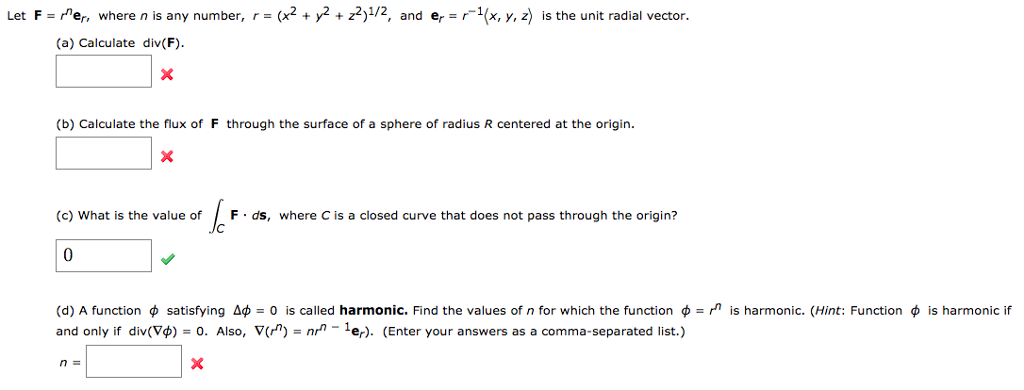 Solved Let F Per, where n is any number, r- (x2 + y2 + | Chegg.com