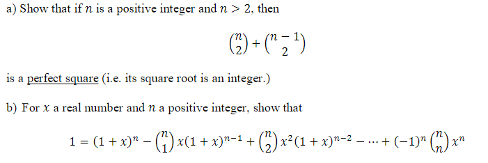 Solved a) Show that if n is a positive integer and n > 2, | Chegg.com
