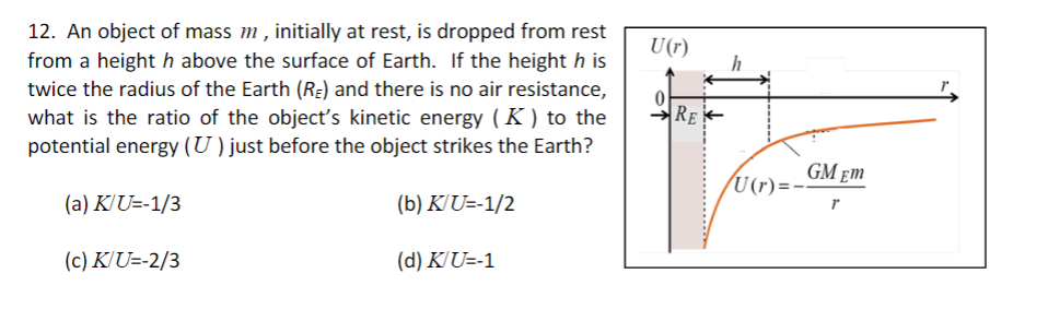 Solved 12. An object of mass m, initially at rest, is | Chegg.com