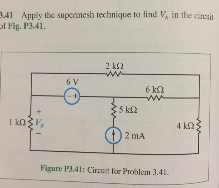 Solved Apply the supermesh technique to find V_x in the | Chegg.com