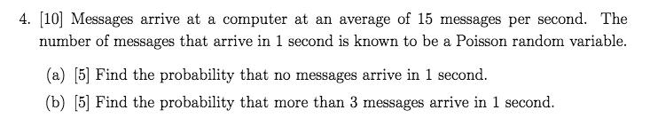 Solved Messages Arrive At A Computer At An Average Of 15
