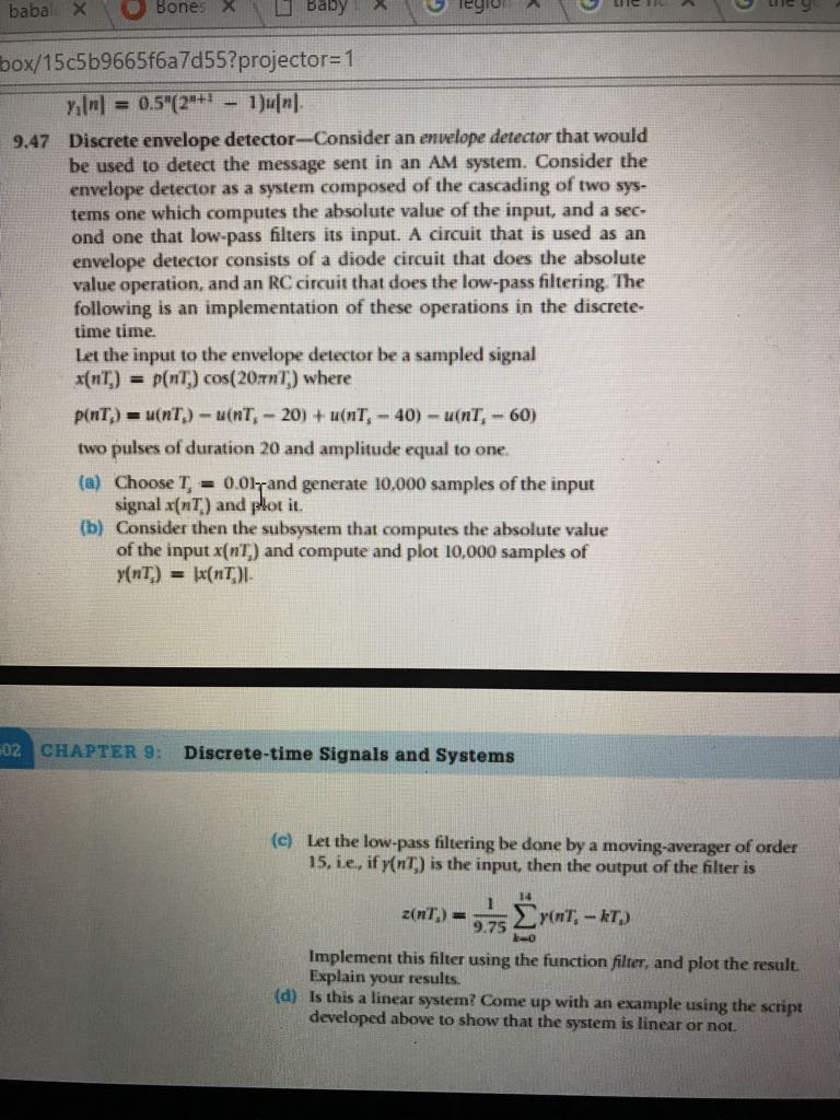 Solved Consider an envelope detector that would be used to | Chegg.com