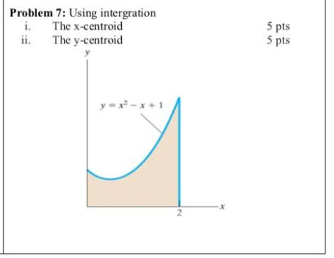 Solved Using intergration i. The x-centroid ii. The | Chegg.com