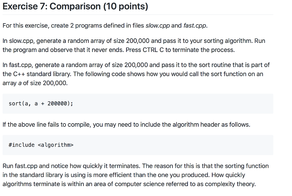 Solved Exercise 7: Comparison (10 points) For this exercise, | Chegg.com