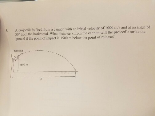 Solved A projectile is fired from a cannon with an initial | Chegg.com
