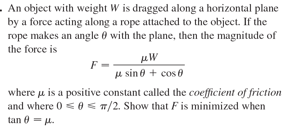 Solved An object with weight W is dragged along a horizontal | Chegg.com
