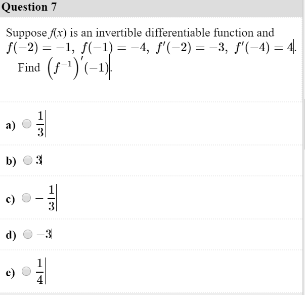Solved Suppose f(x) is an invertible differentiable function | Chegg.com