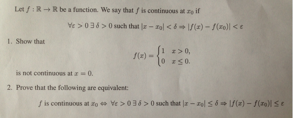 Solved 1 Show That The Function Is Not Continuous At X 0