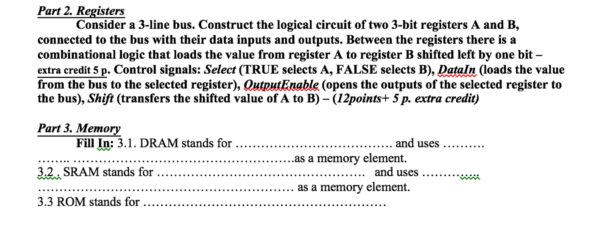 Solved Consider a 3-line bus. Construct the logical circuit | Chegg.com