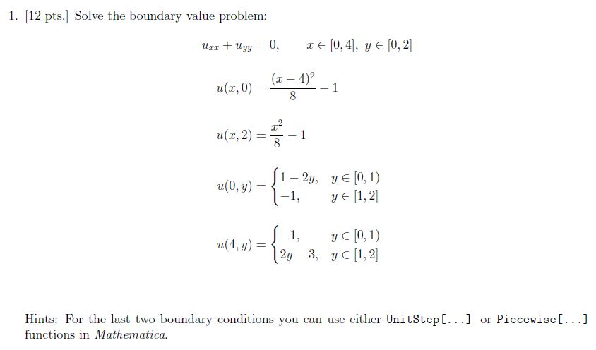 Solved Solve the boundary value problem: u_xx + u_yy = 0, x | Chegg.com