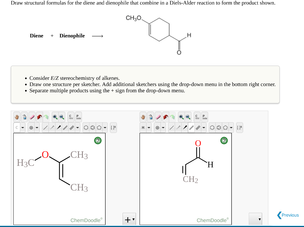 Solved Draw structural formulas for the diene and dienophile | Chegg.com