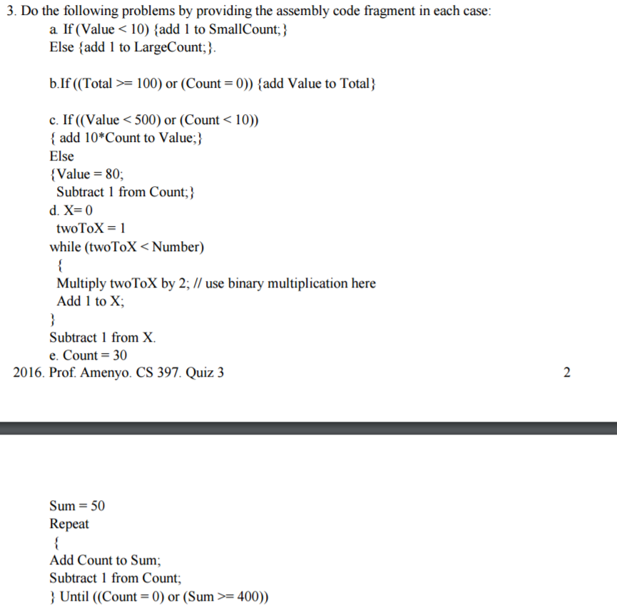Solved Assembly Language Programming for x86 pls dont make | Chegg.com