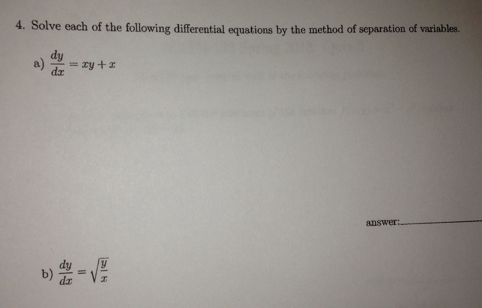 Solved Solve each of the following differential equations by | Chegg.com