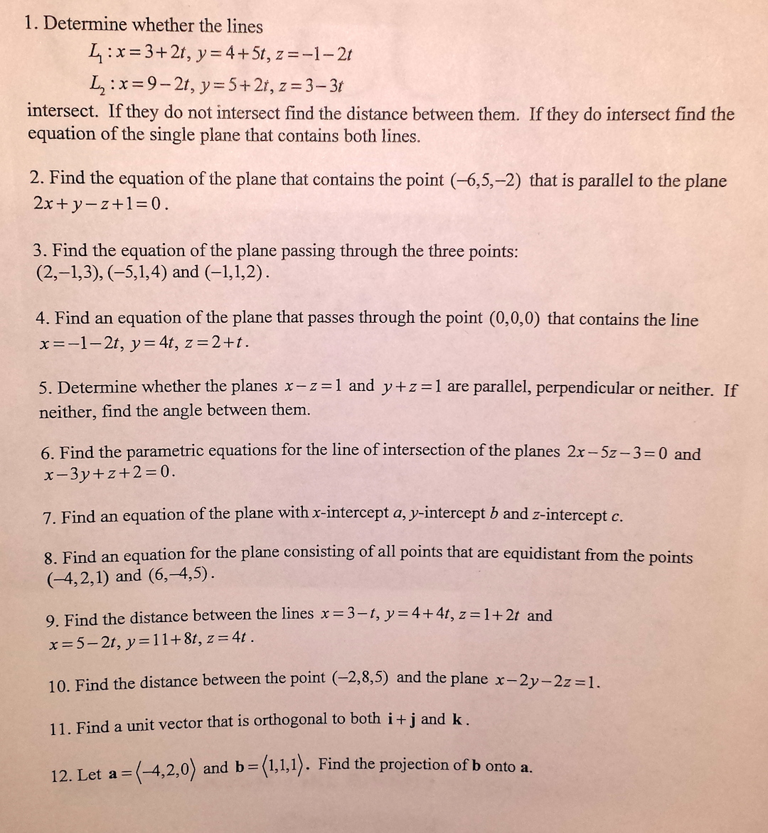 Get Answer Determine Whether The Lines Intersect If They Do Not Intersect Transtutors