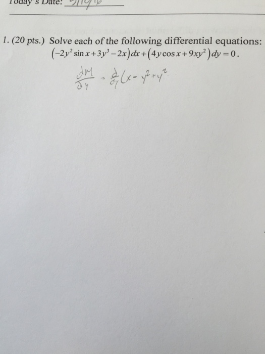 Solved Solve each of the following differential equations | Chegg.com