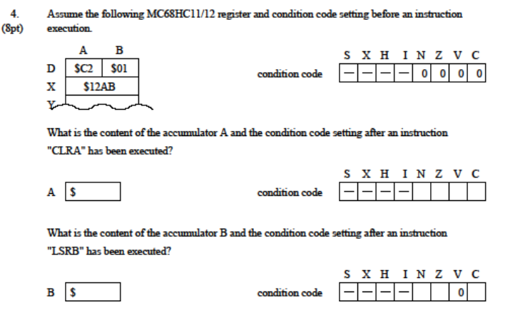 Solved Assume the following: MC68HC11/12 register and | Chegg.com