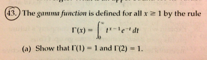 Solved The Gamma function is defined for all x 1 by the | Chegg.com