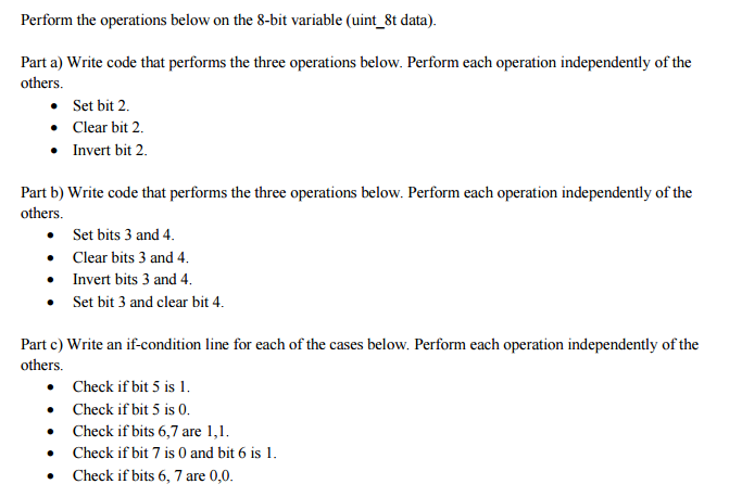 Solved Write the code using the masks BIT0: 0000 0001, BIT1: | Chegg.com