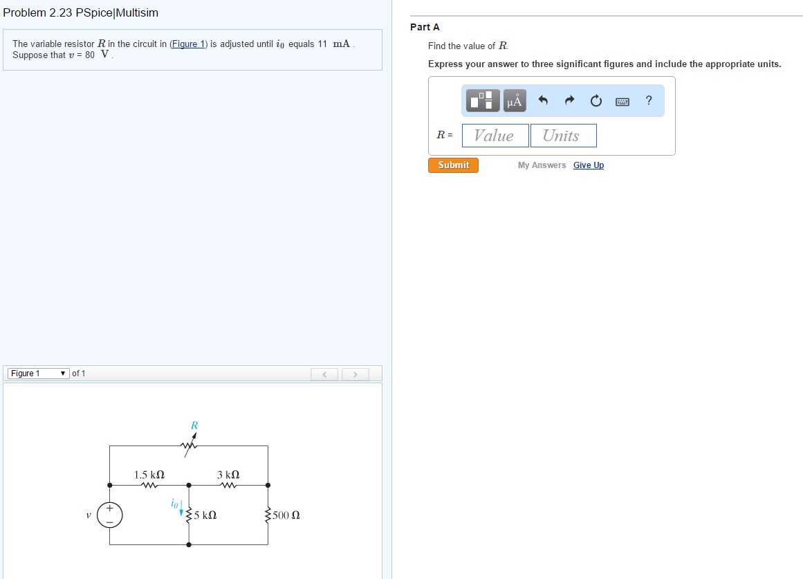 Solved The variable resistor R in the circuit in (Figure 1) | Chegg.com