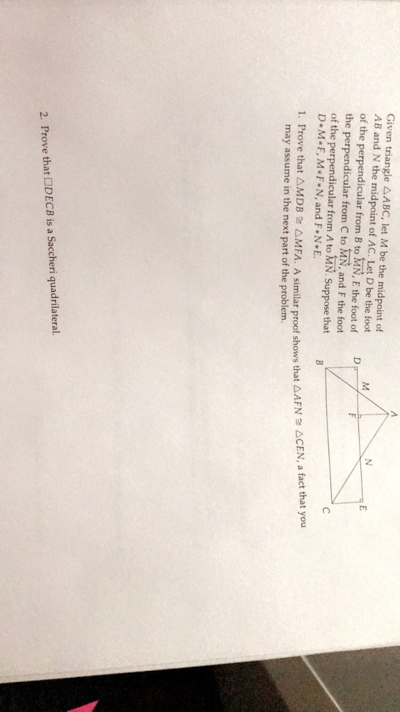 Solved Given triangle ABC, let M be the midpoint of AB and | Chegg.com