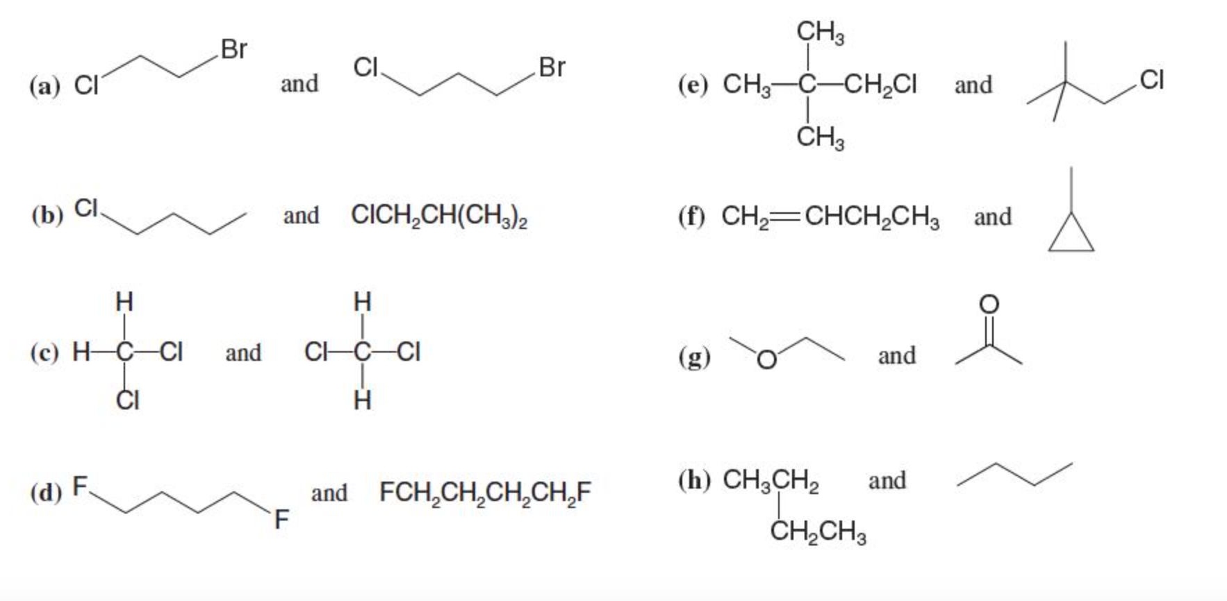 Solved A) Which of the above pairs of compounds represent | Chegg.com