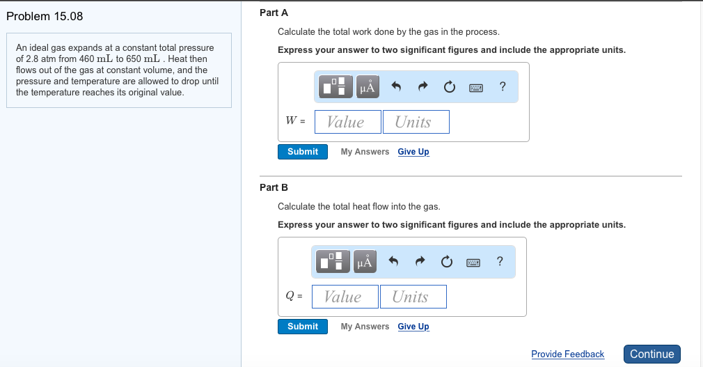 Solved Part A Problem 15.08 Calculate the total work done by | Chegg.com