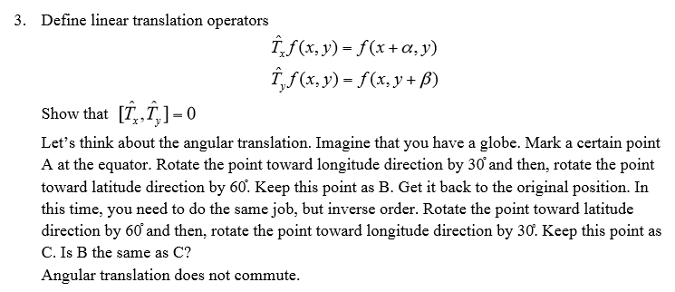 Define linear translation operators _x f(x, y) = f(x | Chegg.com