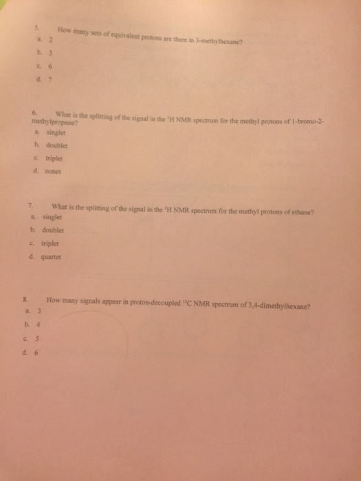 Solved How many sets equivalent protons are there in | Chegg.com