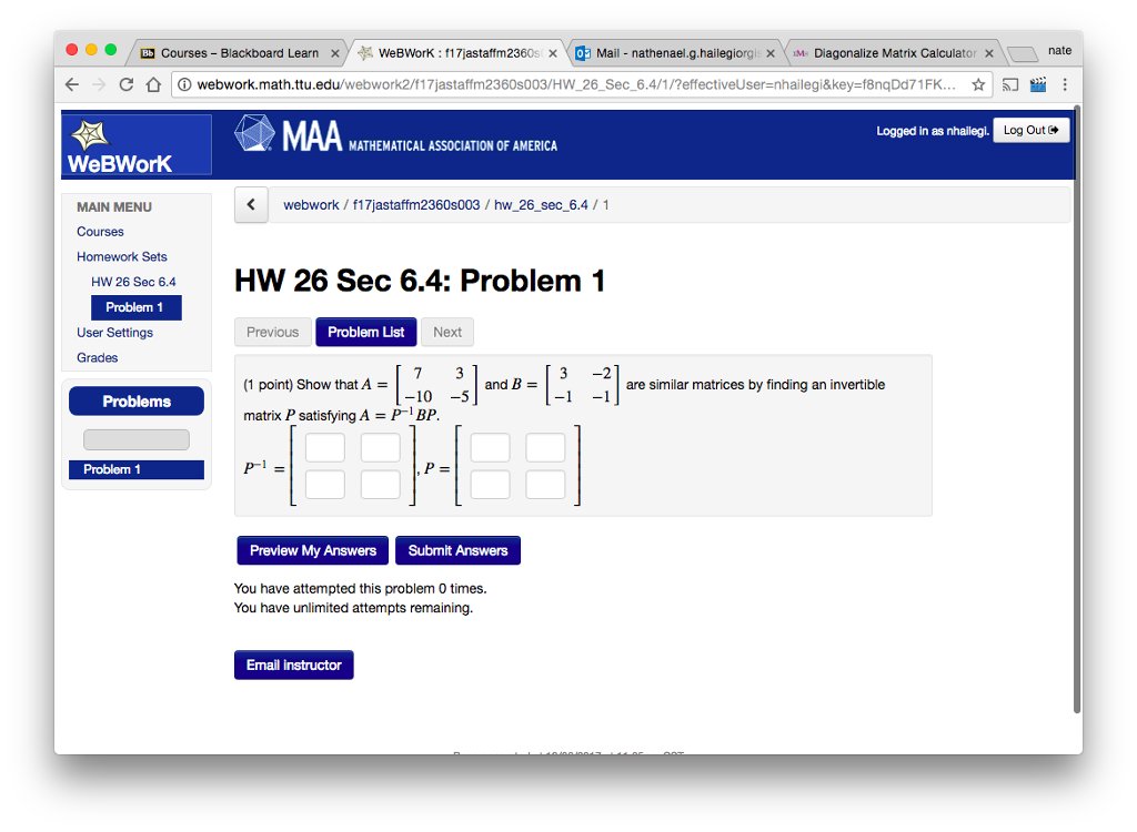 Solved E Courses Blackboard Learn × t WeBWorK f17 | Chegg.com