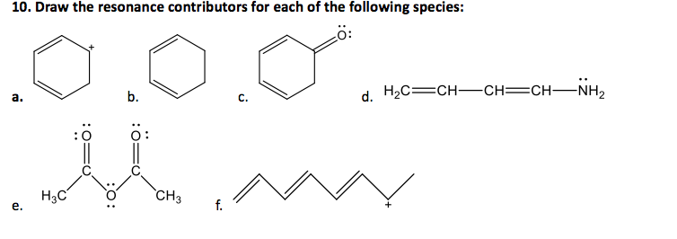 Solved Draw the resonance contributors for each of the | Chegg.com