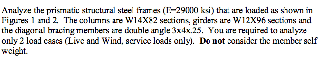 Analyze the prismatic structural steel frames | Chegg.com