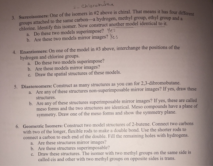 Solved 2. Positional Isomers: Construct as many model | Chegg.com